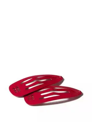 Miu Miu Metal Hair Clips - Red