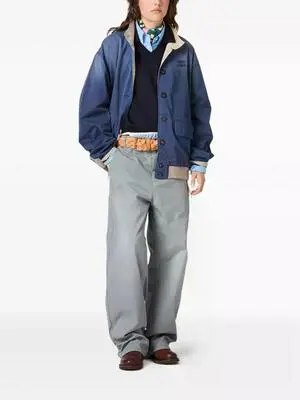 Miu Miu Garment-dyed Twill Pants - Grey