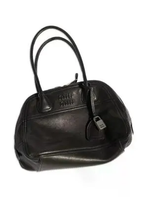 Miu Miu Vivant Nappa Leather Bowling Bag - Black