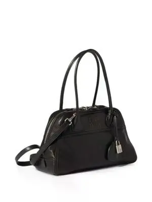 Miu Miu Vivant Logo-embossed Leather Tote Bag - Black