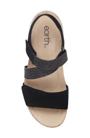 Earth Reston Ankle Strap Platform Sandals - Black