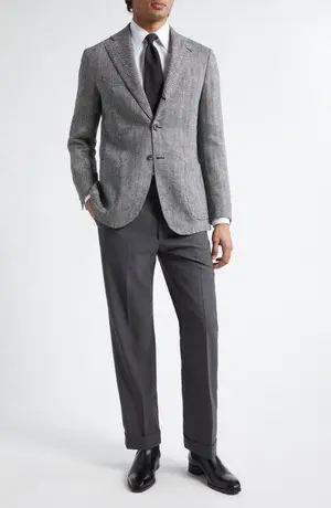 J. MUESER Waverly Linen Herringbone Sport Coat