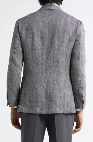 J. MUESER Waverly Linen Herringbone Sport Coat