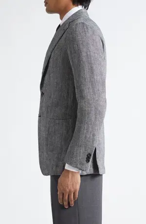 J. MUESER Waverly Linen Herringbone Sport Coat