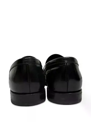 Prada Logo Plaque Brushed Loafers - Black