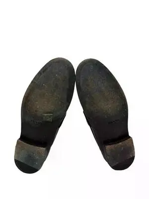 Prada Logo Plaque Brushed Loafers - Black