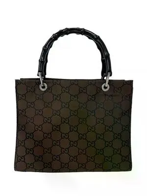 Gucci Gg Nylon Bamboo Satchel