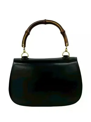 Gucci Calfskin Bamboo Night Satchel - Black