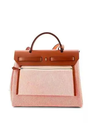 Hermès Herbag Zip Criss Viking Toile And Leather 31 Shoulder Bag