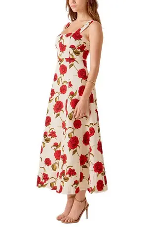 MARSY Rose Print Maxi Dress