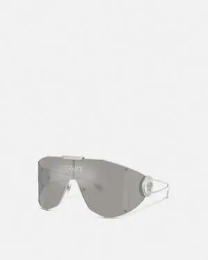 Versace Medusa Geometric Mask Sunglasses - Gray