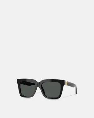 Versace Medusa Plaque Square Frame Sunglasses - Black