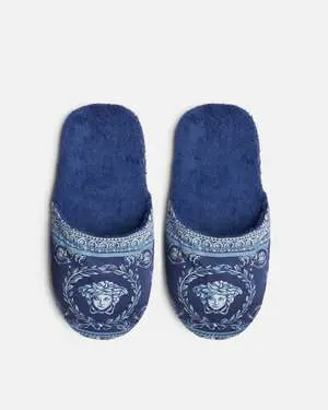 Versace I ♡ Baroque Slippers - Blue