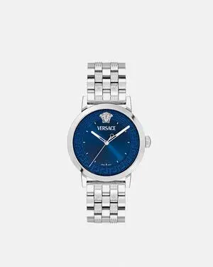 Versace Albireo Stainless Steel Watch With Greca Pattern - Blue+silver