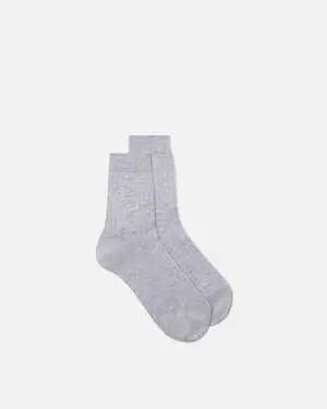 Versace Versace Embroidered Ribbed Cotton Socks Gray