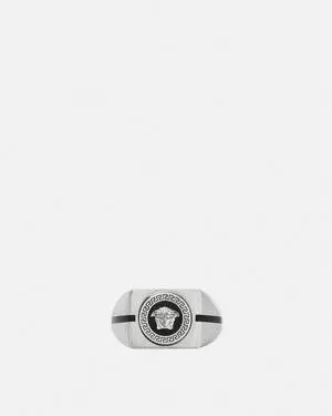 Versace Icon Ring With Medusa Emblem - Silver