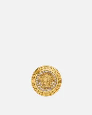 Versace Medusa Crystal Embellished Ring - Gold