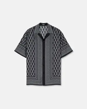 Versace Printed Silk Twill Slim Shirt
