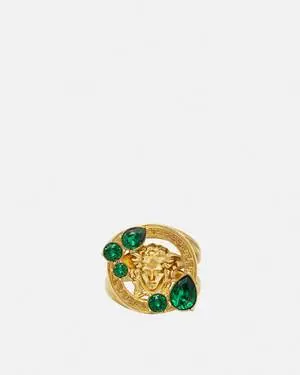 Versace Medusa '95 Crystal Embellished Ring - Gold
