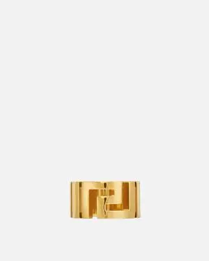 Versace Greca Band Ring - Light Gold