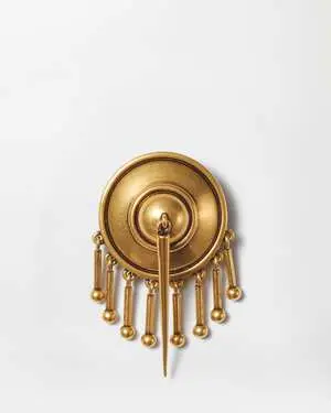 Versace Scudo Brooch With Sculptural Elements - Gold