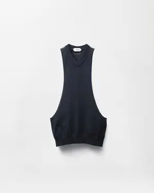 Versace Cotton Knit Tank Top - Blue