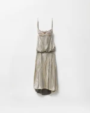 Versace Embroidered Crêpe De Chine Midi Dress