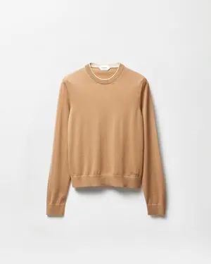 Versace Embroidered Wool Knit Sweater - Beige