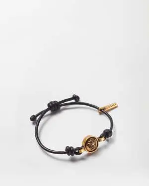 Versace Medusa Leather Bracelet - Black