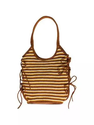 Miu Miu Ivy Crochet Shoulder Bag - Brown