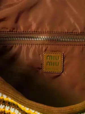 Miu Miu Ivy Crochet Shoulder Bag - Brown