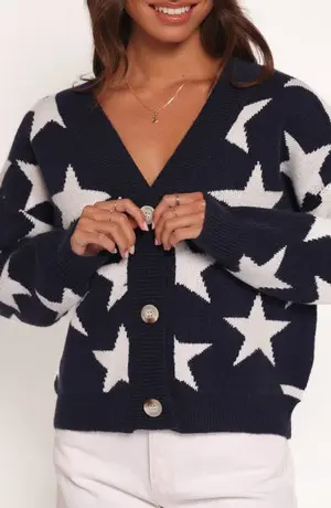 PETAL & PUP Sailor Star Intarsia Cardigan