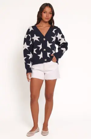 PETAL & PUP Sailor Star Intarsia Cardigan