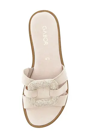 Gabor Embellished Crystal Slide Sandals