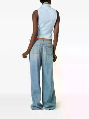 Miu Miu Chambray Wide-leg Pants