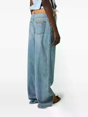 Miu Miu Chambray Wide-leg Pants