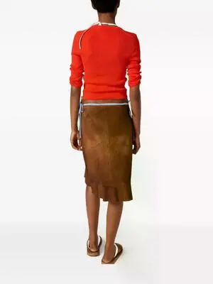 Miu Miu Cotton Ribbed Crew-neck Sweater