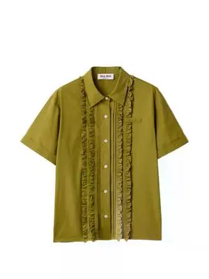 Miu Miu Cotton Poplin Shirt With Ruffle Detail