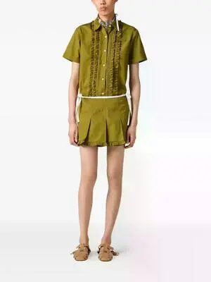 Miu Miu Cotton Poplin Shirt With Ruffle Detail