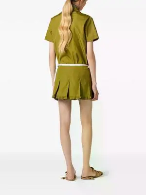 Miu Miu Cotton Poplin Shirt With Ruffle Detail