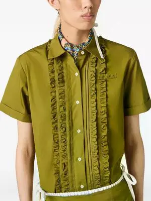 Miu Miu Cotton Poplin Shirt With Ruffle Detail