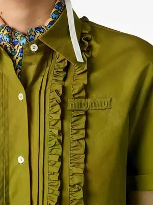 Miu Miu Cotton Poplin Shirt With Ruffle Detail