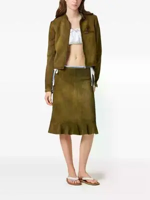 Miu Miu Embroidered Poplin Bandeau Top