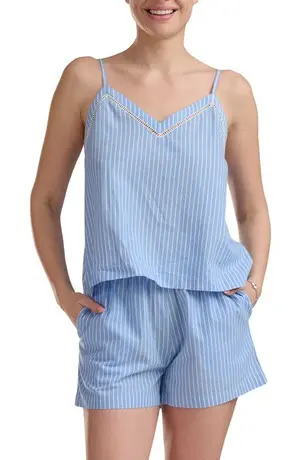 Splendid Stripe Cotton Poplin Pajamas - Hydrangea