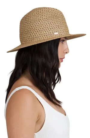 Eugenia Kim Lillian Packable Straw Fedora - Camel/gold