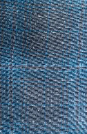 HERITAGE GOLD Blue Plaid Wool Blend Sport Coat