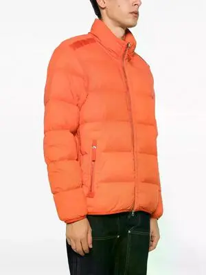 Stone Island Quilted Jacket With Compass Motif - Orange