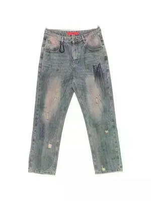 ACUPUNCTURE 1993 Distressed Graphic Print Jeans