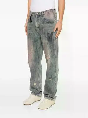 ACUPUNCTURE 1993 Distressed Graphic Print Jeans