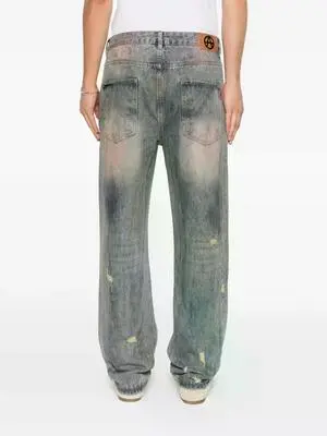 ACUPUNCTURE 1993 Distressed Graphic Print Jeans